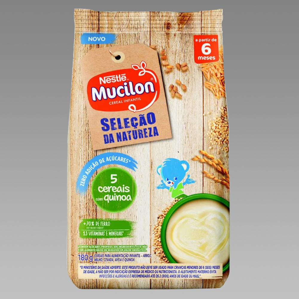 Mucilon Seleção da Natureza 5 Cereais com Quinoa - 180g - Alô Bebê!